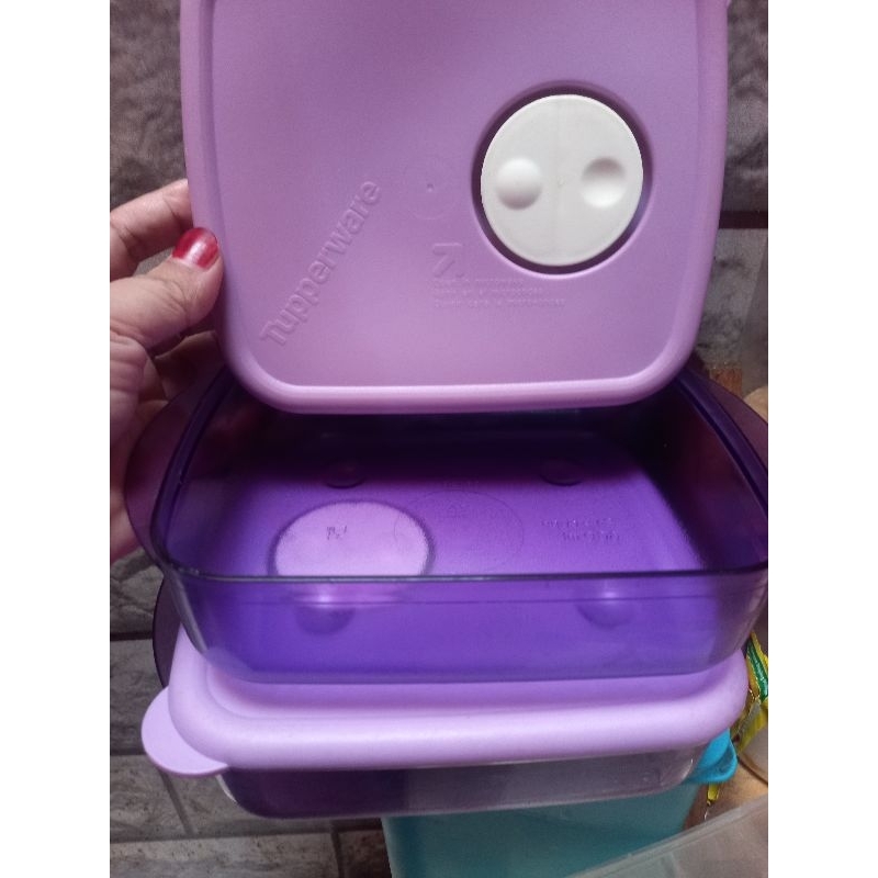 Jual tempat bekal ungu/tupperware /temoat bekal tanpa sekat | Shopee ...