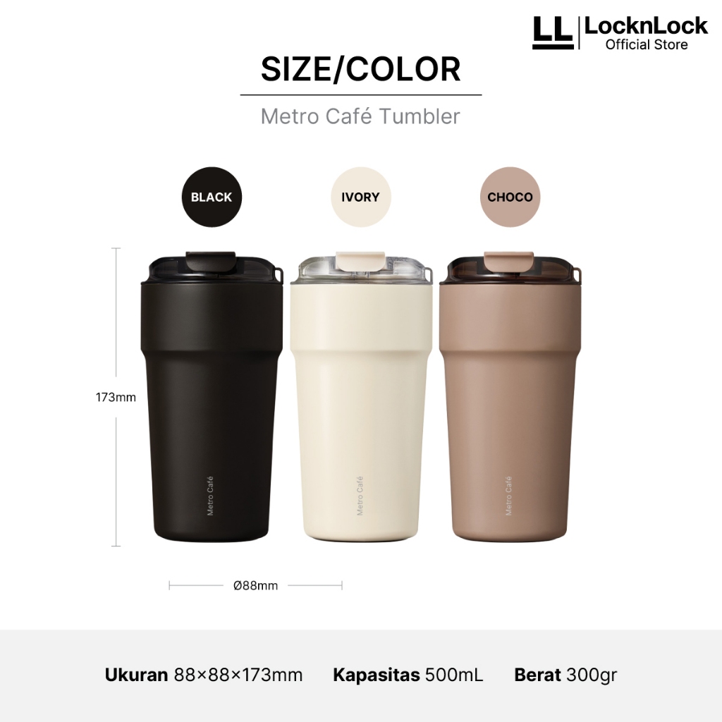 Jual LocknLock Metro Cafe Ceramic Coating Tumbler 500ml - LHC4357 ...