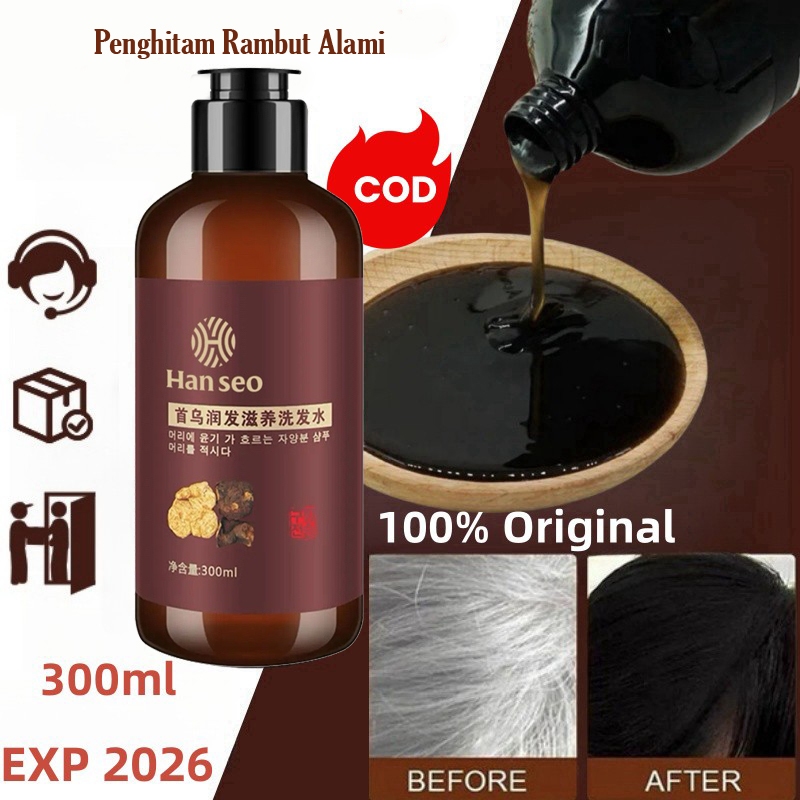 Jual Shampo Penghitam Rambut Uban Permanen Sampo Black Herbal Natural ...