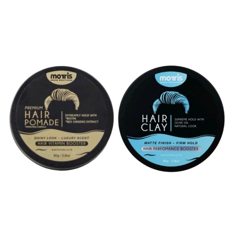 Jual MORRIS HAIR CLAY & PREMIUM POMADE 80G | Shopee Indonesia