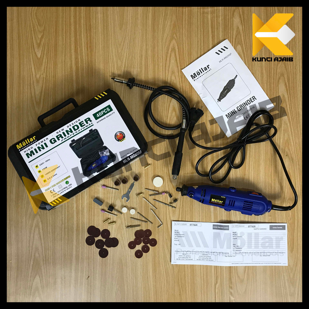 Jual MOLLAR Mini Die Grinder Set 40 Pcs Tuner Set Gerinda Bor Mini ...