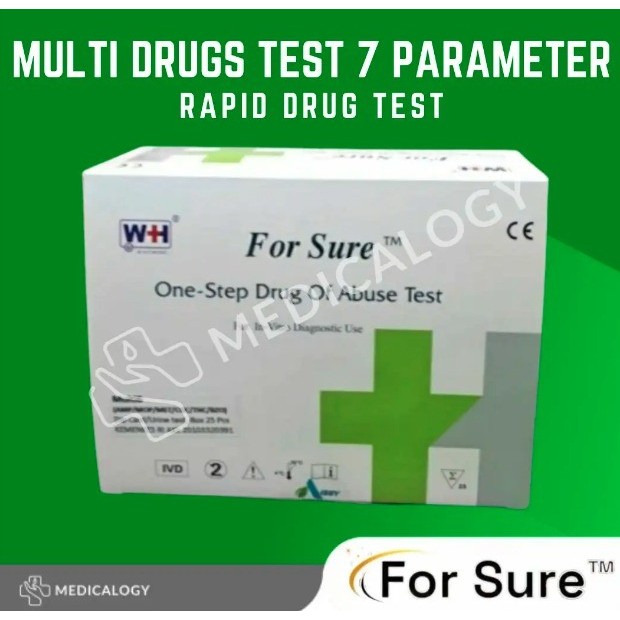 Jual Rapid Drugs Test Merk For Sure Multi Drug Test 7 Parameter isi 25 ...