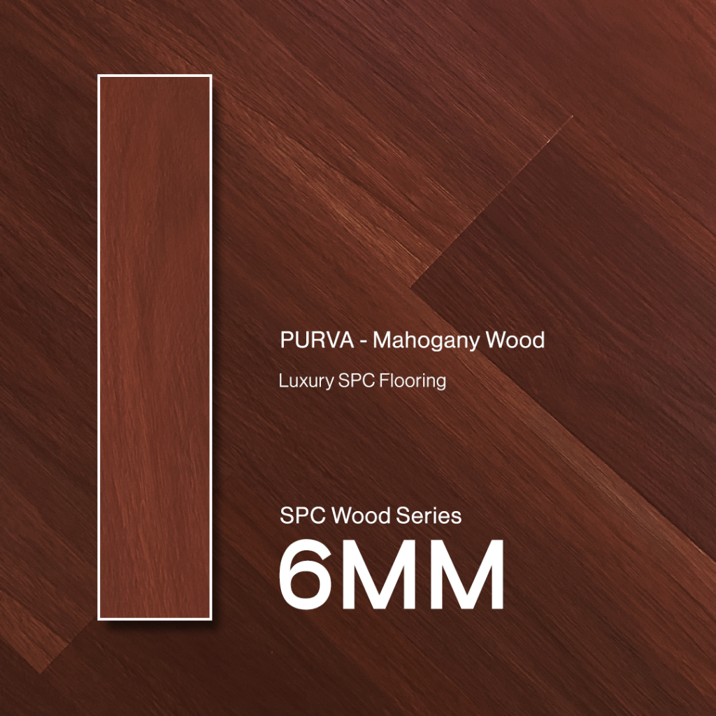 Jual Purva SPC 6 MM Arkwood Series - Mahogany Wood (Luxury SPC Flooring ...