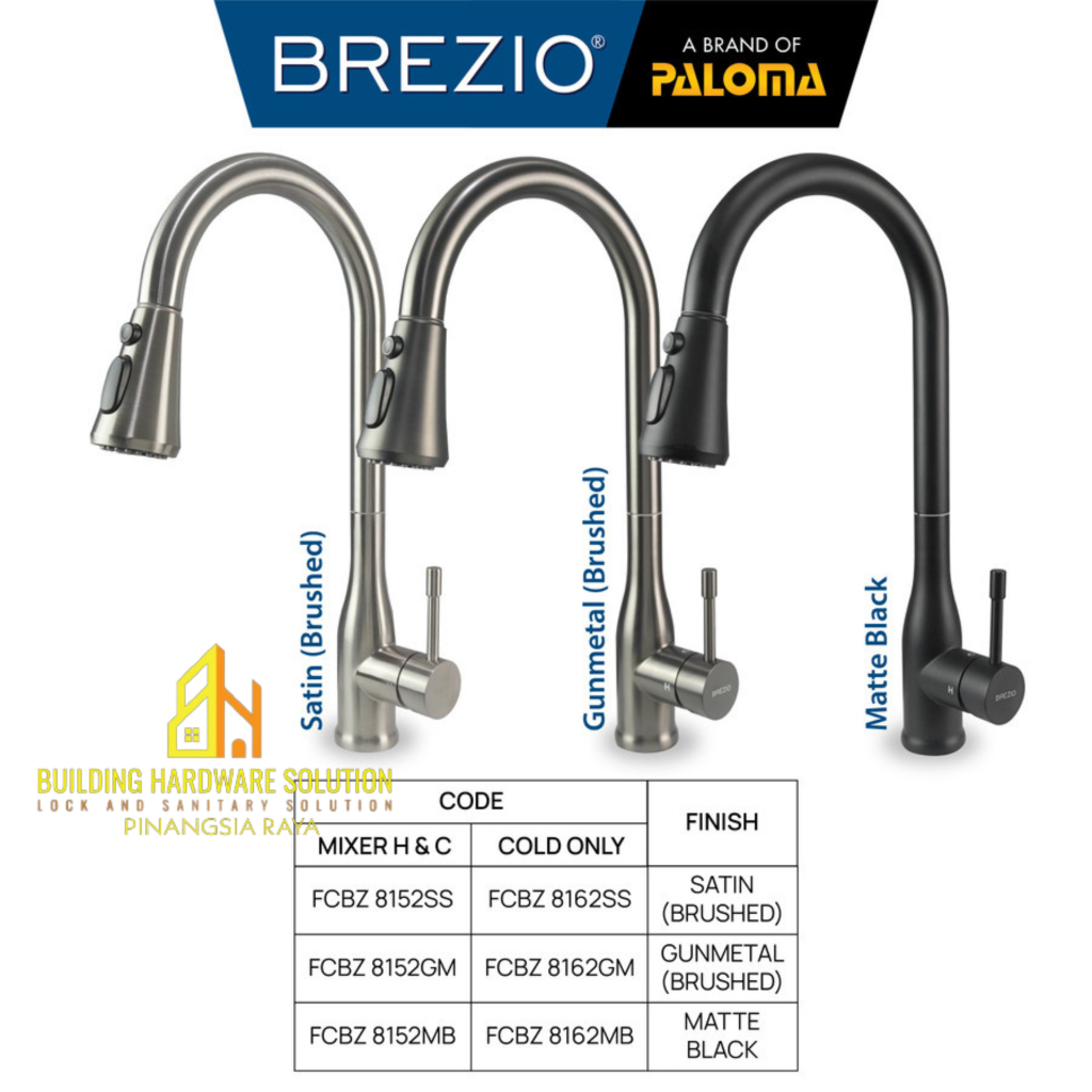 Jual BREZIO FCBZ 8152 8162 Keran Dapur Cuci Piring Fleksibel Tarik Kran Air Sink Flexible Pull ...