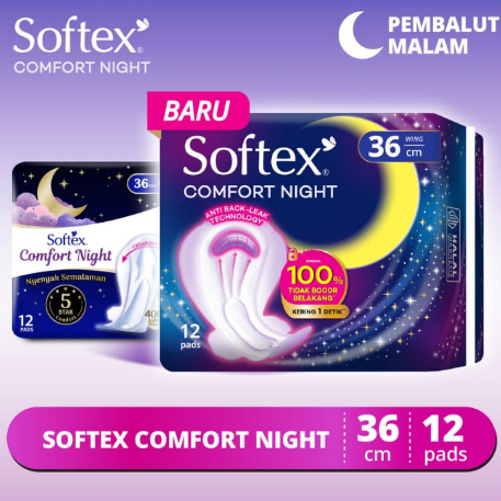 Jual Softex Comfort NIGHT Wing 36cm isi 12 pads pembalut malam night ...