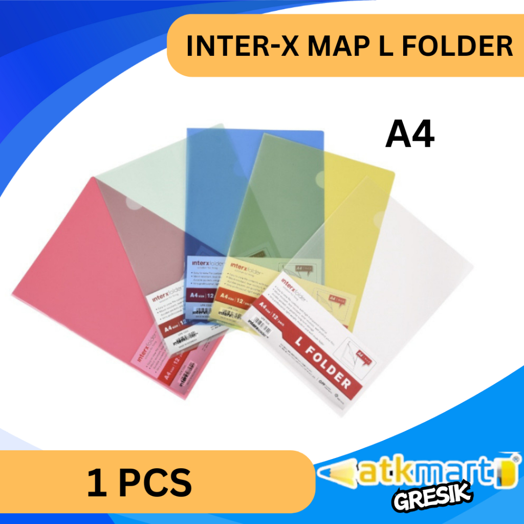 Jual INTER-X MAP L UKURAN A4 CLEAR SLEEVES WARNA BENING KUNING BIRU ...