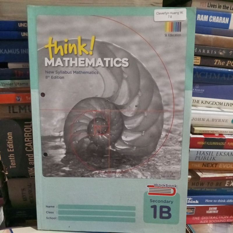 Jual think mathematics workbook 1b New syllabus mathematics 8th edition ...