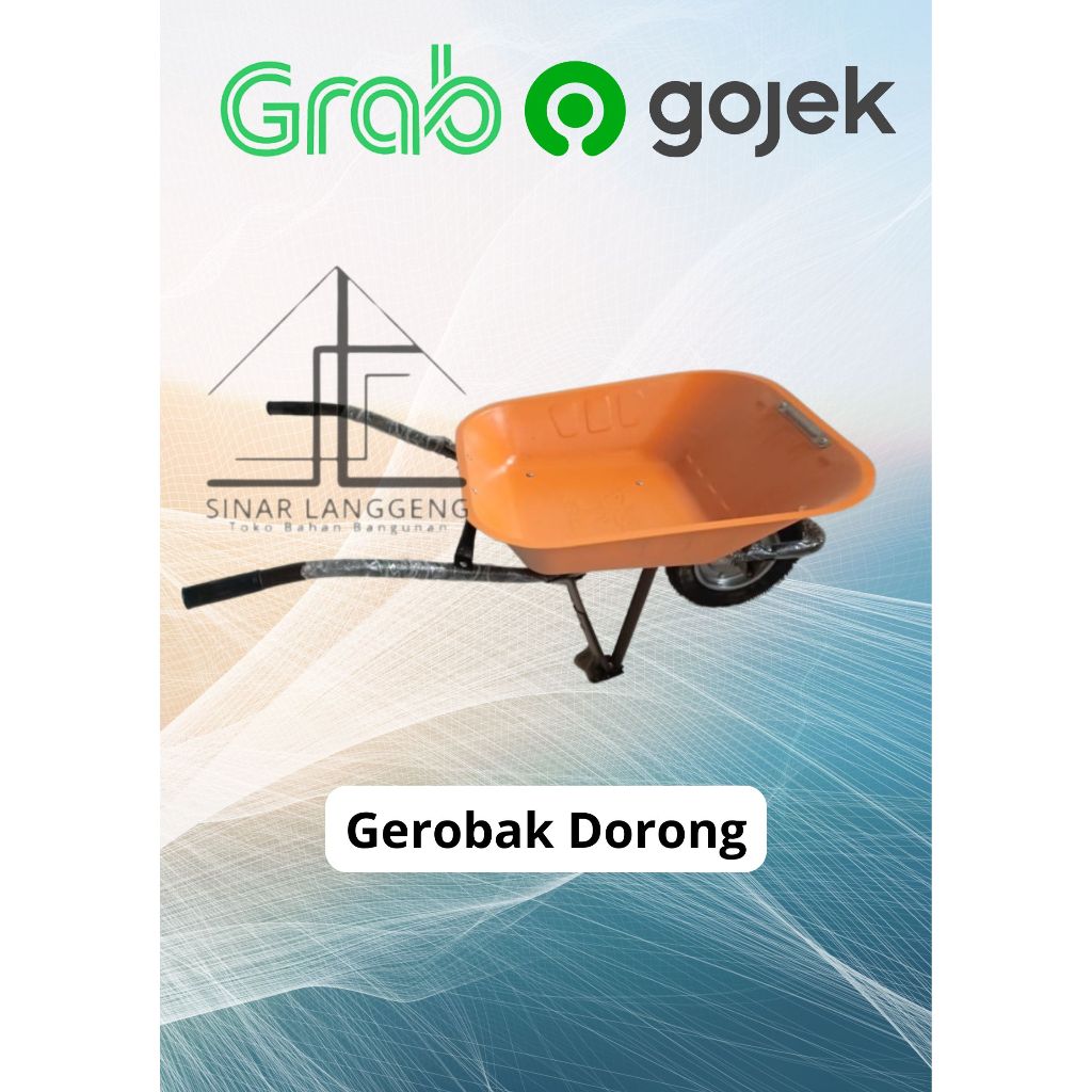 Jual Gerobak Sorong / Grobak Dorong Pasir / Angkong Besi Orange ...