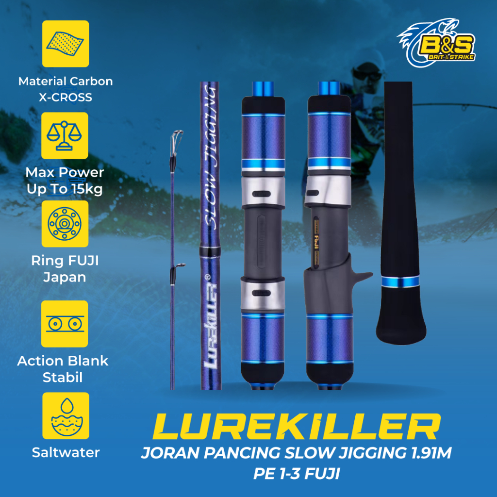 Jual Lurekiller Joran Pancing Slow Jigging III 1.91M PE 1-3 joran ...