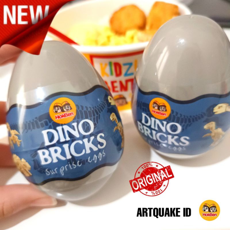 Jual [ORI] Dino Bricks - Hokben X Bricks! collab surprise mystery egg kidzu bento mainan koleksi ...