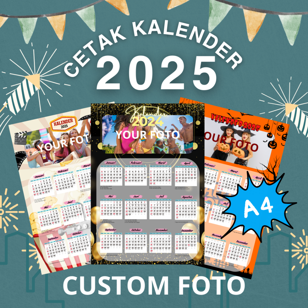 Jual (A4) KALENDER DINDING 2025 CUSTOM FOTO [12 BULANAN] - FREE LUBANG ...