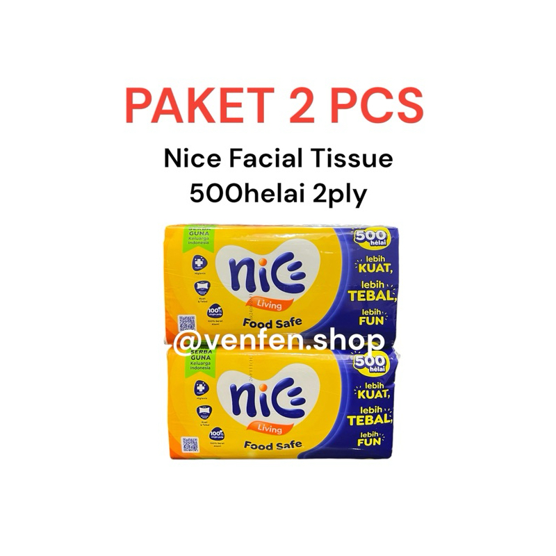 Jual NICE FACIAL TISSUE 500HELAI 2PLY [PAKET 2PCS] | Shopee Indonesia