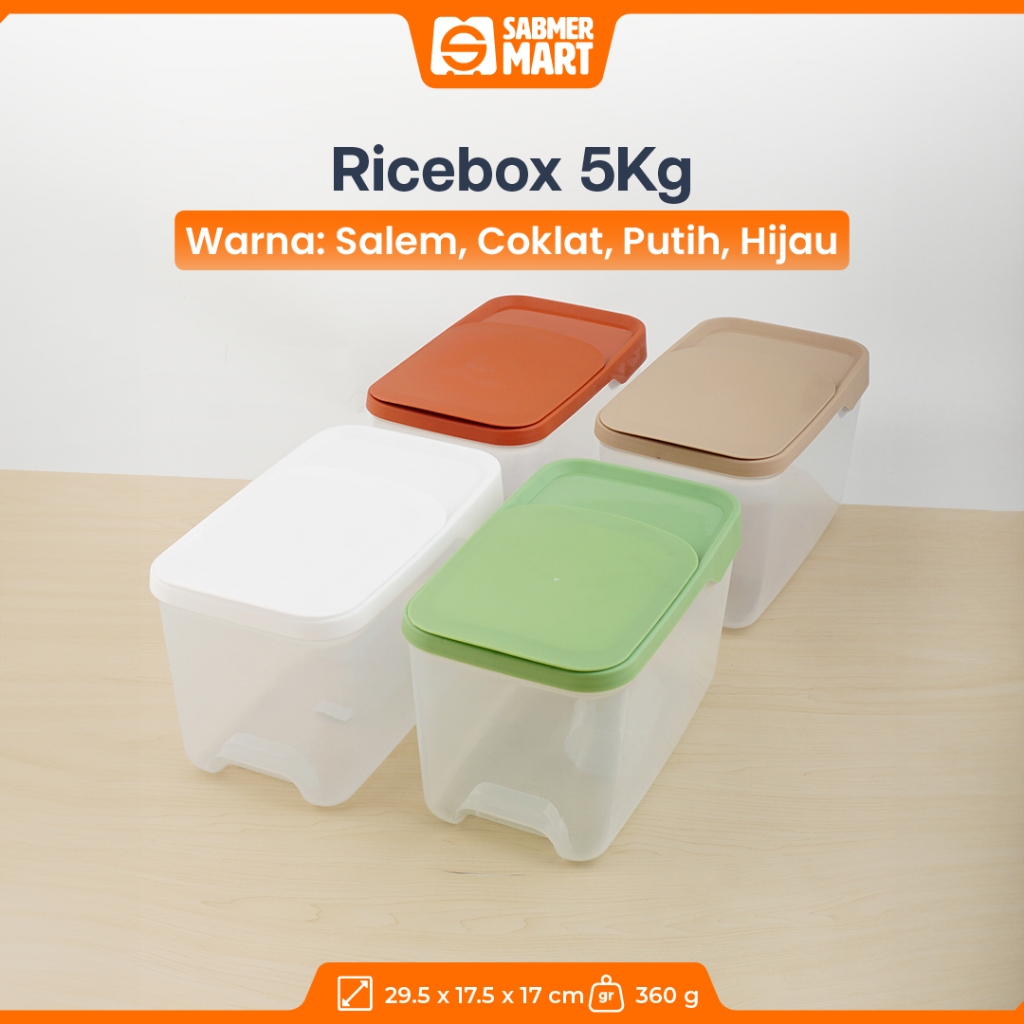 Jual Tempat Beras / Box Beras Plastik / Rice Box Storage 5 Kg Anti Kutu ...
