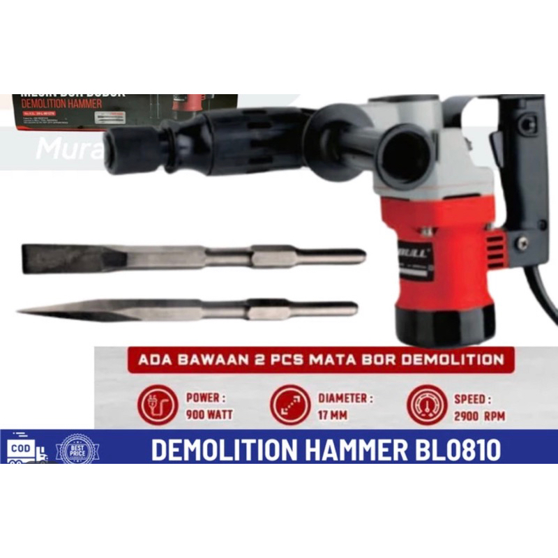 Jual Mesin Bobok Beton Tembok HEX 17 / Demolition Hammer BULL BL 0810 | Shopee Indonesia