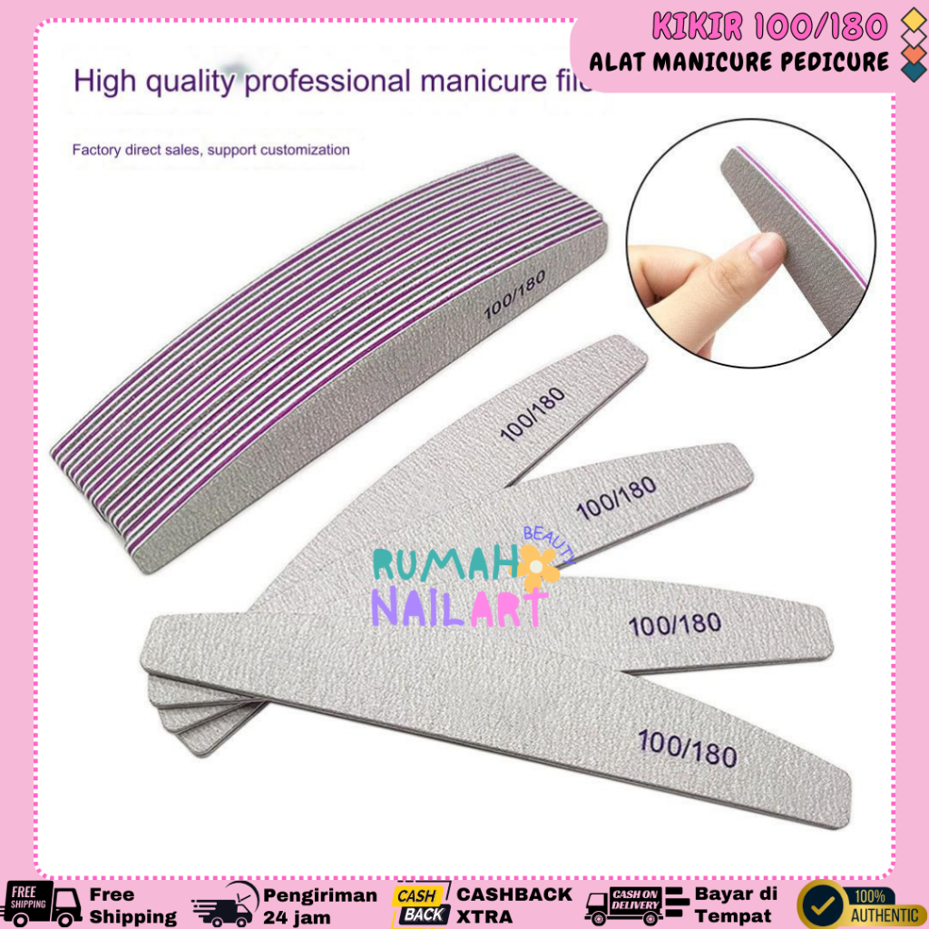 Jual Kikir Kuku 100/180 Alat Manicure Pengikir Kuku Nail File / Kikiran ...