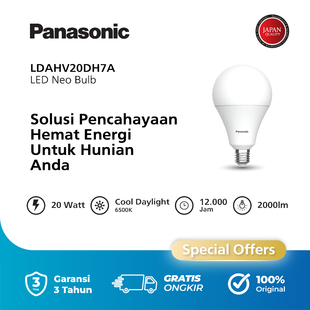Jual Panasonic Lampu Bohlam LED Neo Bulb 20 Watt - Cool Daylight | Shopee Indonesia