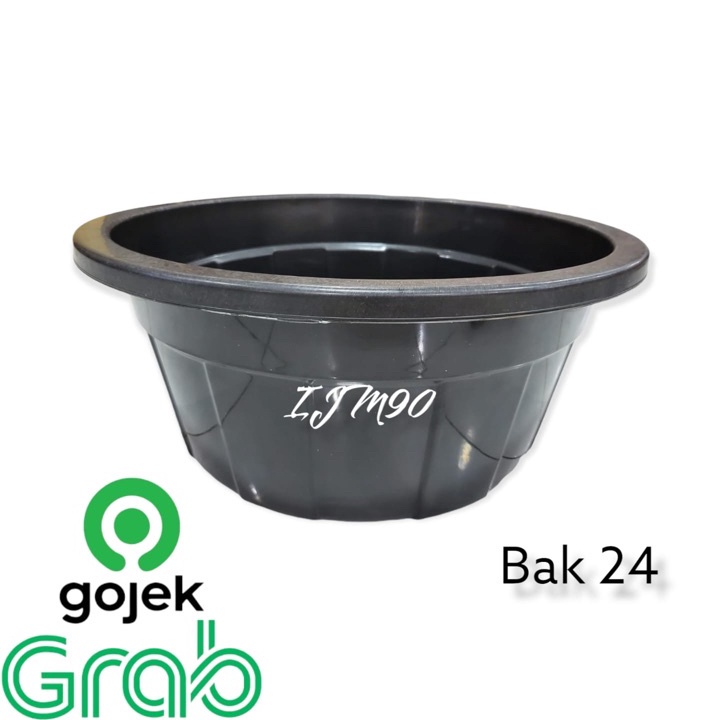 Jual Baskom Plastik Besar Diameter 55cm Ember Plastik BAK 24 Hitam ...