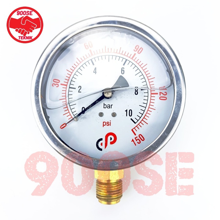 Jual Oil Pressure Gauge 4" x 1/2 " BSPT | 4 10 16 25 40 60 KG BAR PSI | | Shopee Indonesia