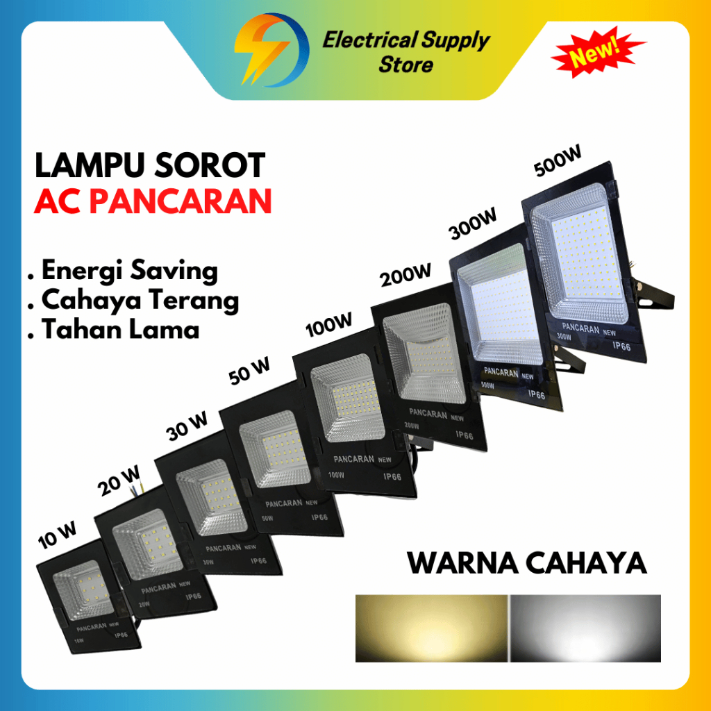 Jual LAMPU SOROT / KAP SOROT / LED SOROT AC PANCARAN SLIM 10W/20W/30W/50W/100W/200W/300W/500W ...