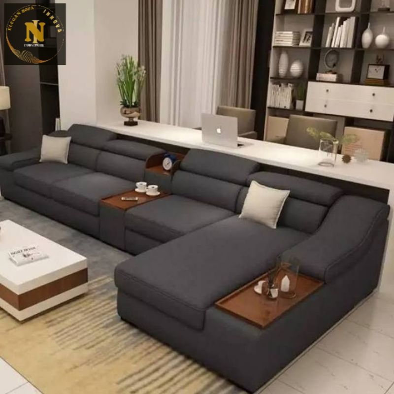 Jual Sofa Modern L Shape Gaya Minimalis Elegan Gratis Meja | Shopee ...