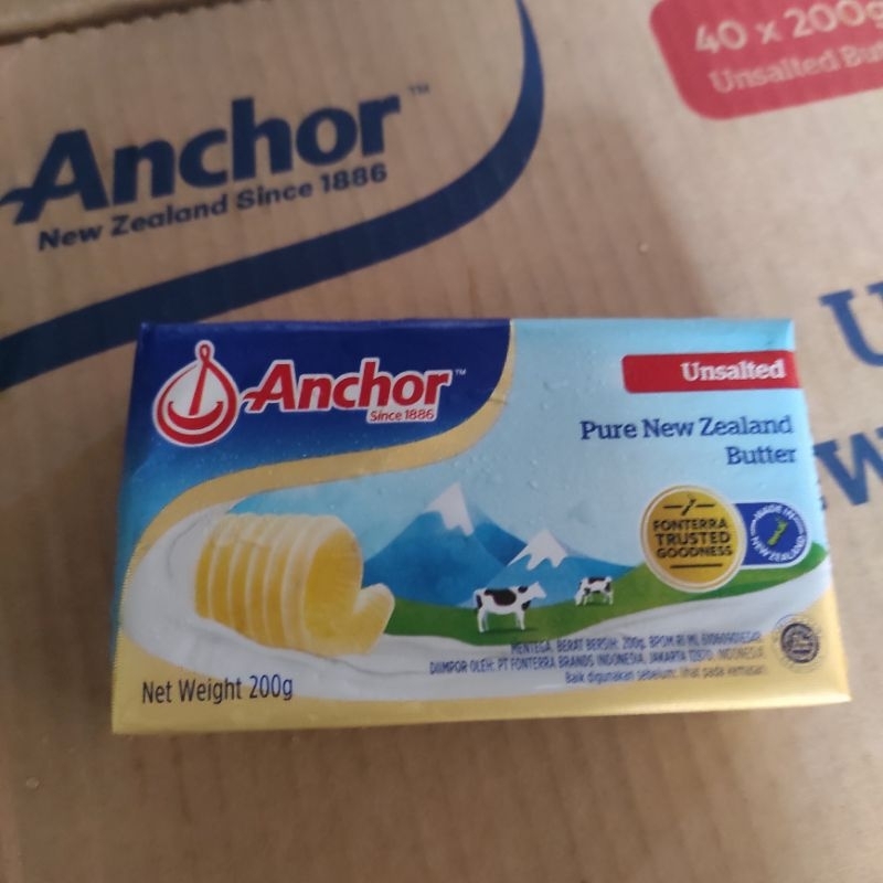 Jual Anchor Butter Unsalted 200gr | Shopee Indonesia