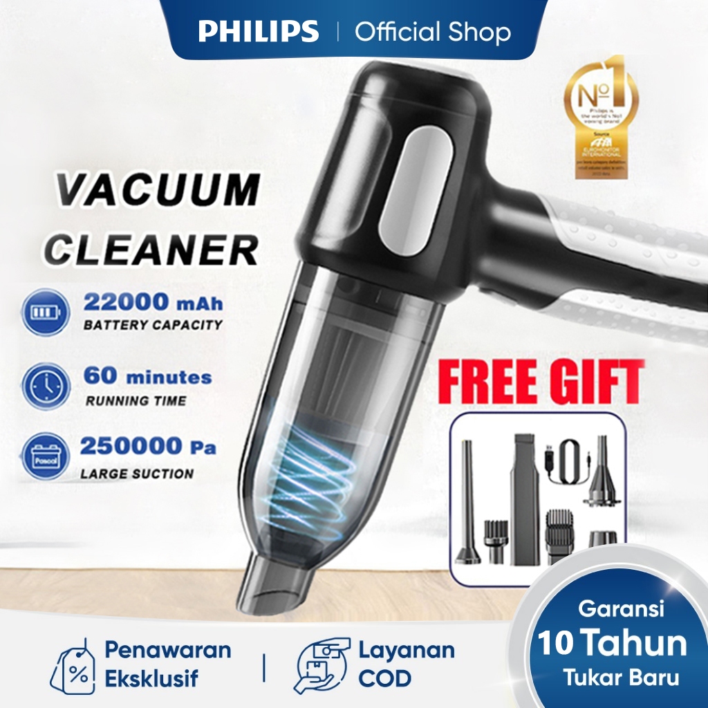 Jual PHILIPS Vacuum Cleaner 8 in 1 Penghisap Debu Vakum Mobil Wireless ...