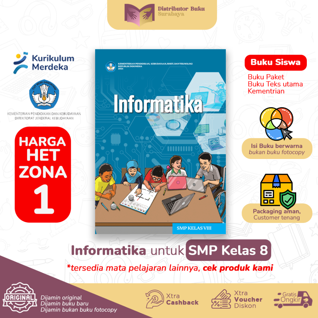 Jual Buku Informatika Kelas 8 SMP - Buku Paket Siswa - Kurikulum ...