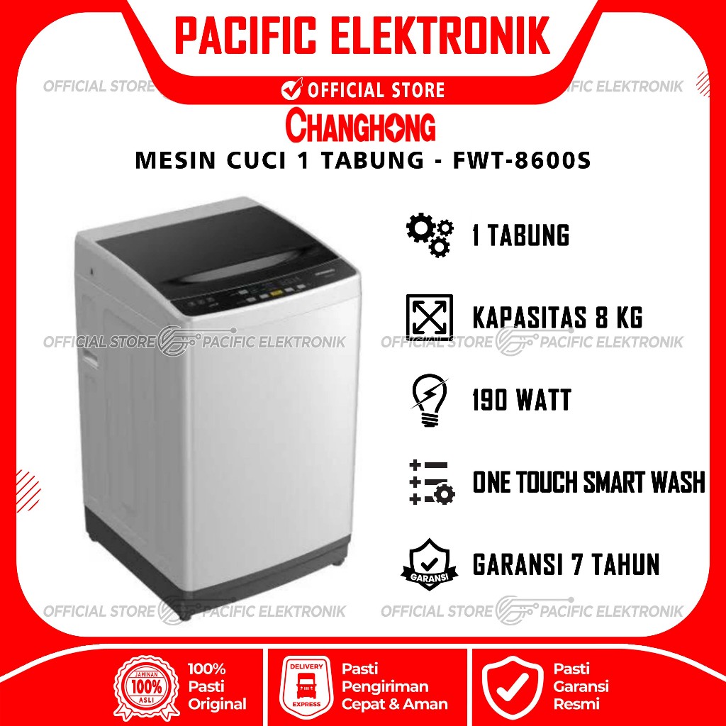 Jual Mesin Cuci Changhong 8kg FWT8600S (Murah Bergaransi Resmi) | Shopee Indonesia