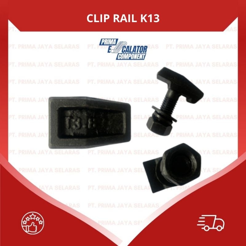 Jual CLIP RAIL K13/CLIP RAIL LIFT K13/CLIP RAIL K13 DENGAN BAUT DAN MUR ...
