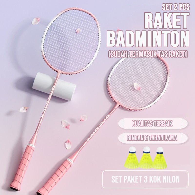 Jual SET 2 Pcs Raket Badminton Bulu Tangkis 1 Set isi 2pcs Raket ...