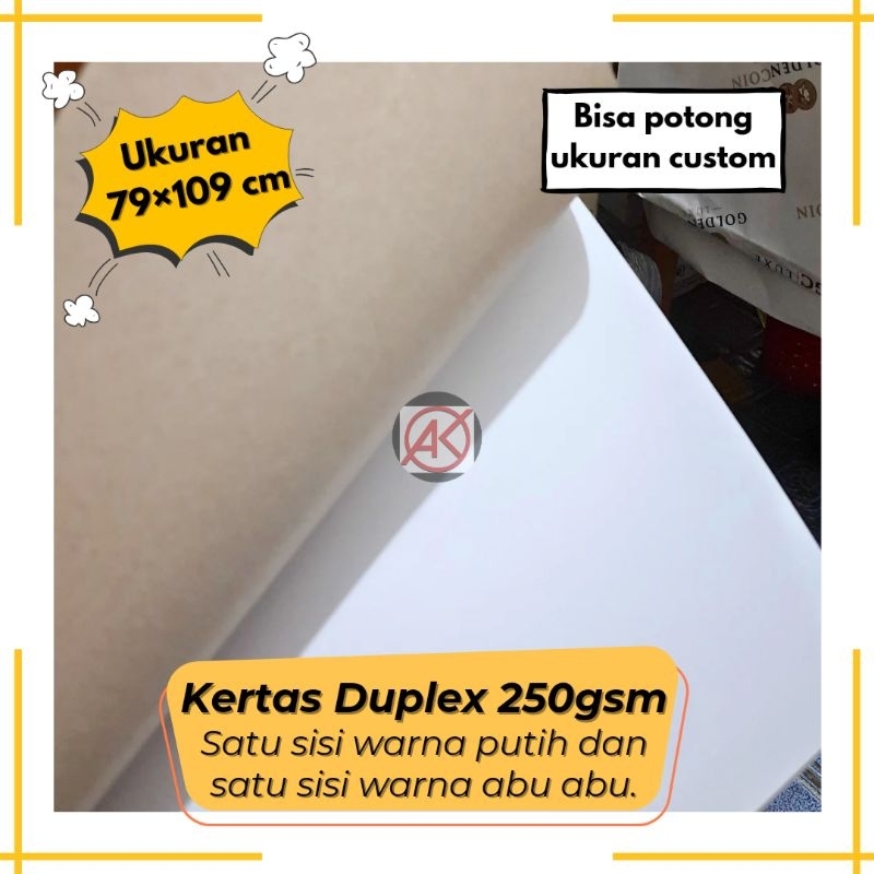 Jual Kertas Duplex Coated Putih Abu abu | Karton Putih 250Gsm 79×109 cm ...