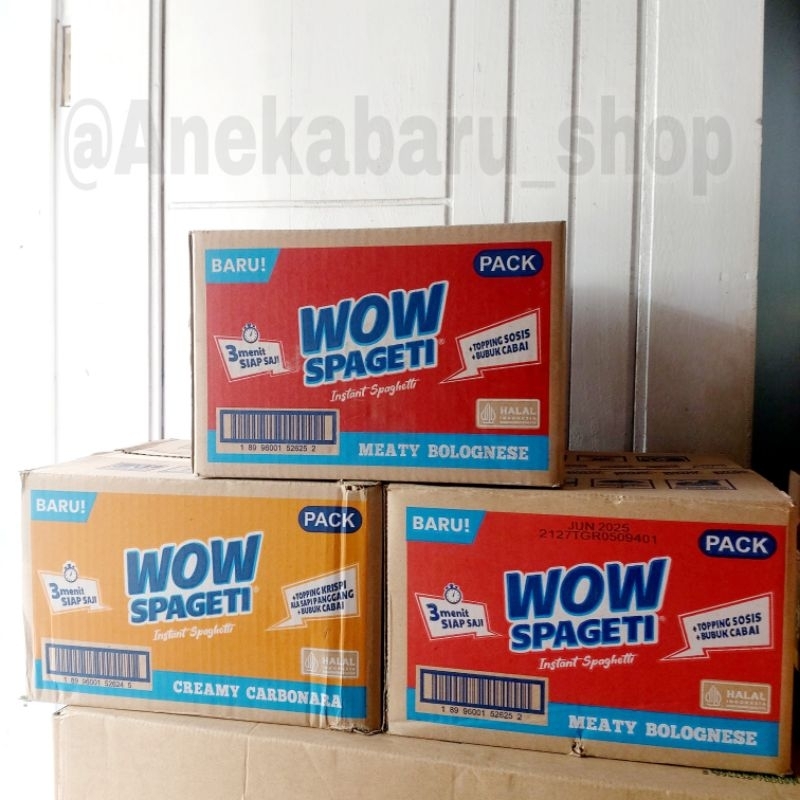 Jual [ 10 PCS ] MIE PASTA WOW SPAGETI CREAMY CARBONARA / MEATY BOLOGNESE | Shopee Indonesia