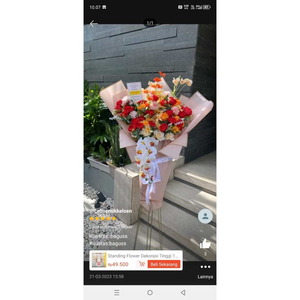 Jual standing flowers decorasion/standing besi/stand flower/tiang besi ...