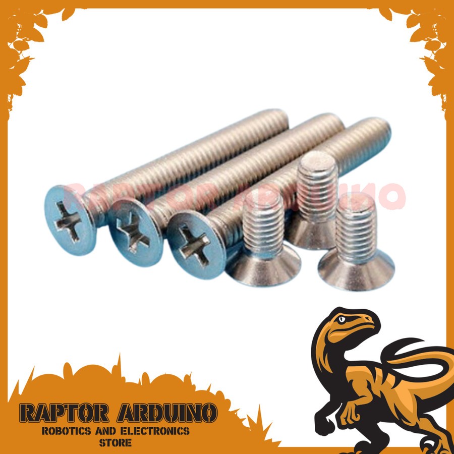 Jual Baut JF Flat Head M4x20 SS304 Kepala Obeng + Rata Stainless steel 304 M4 20MM | Shopee ...