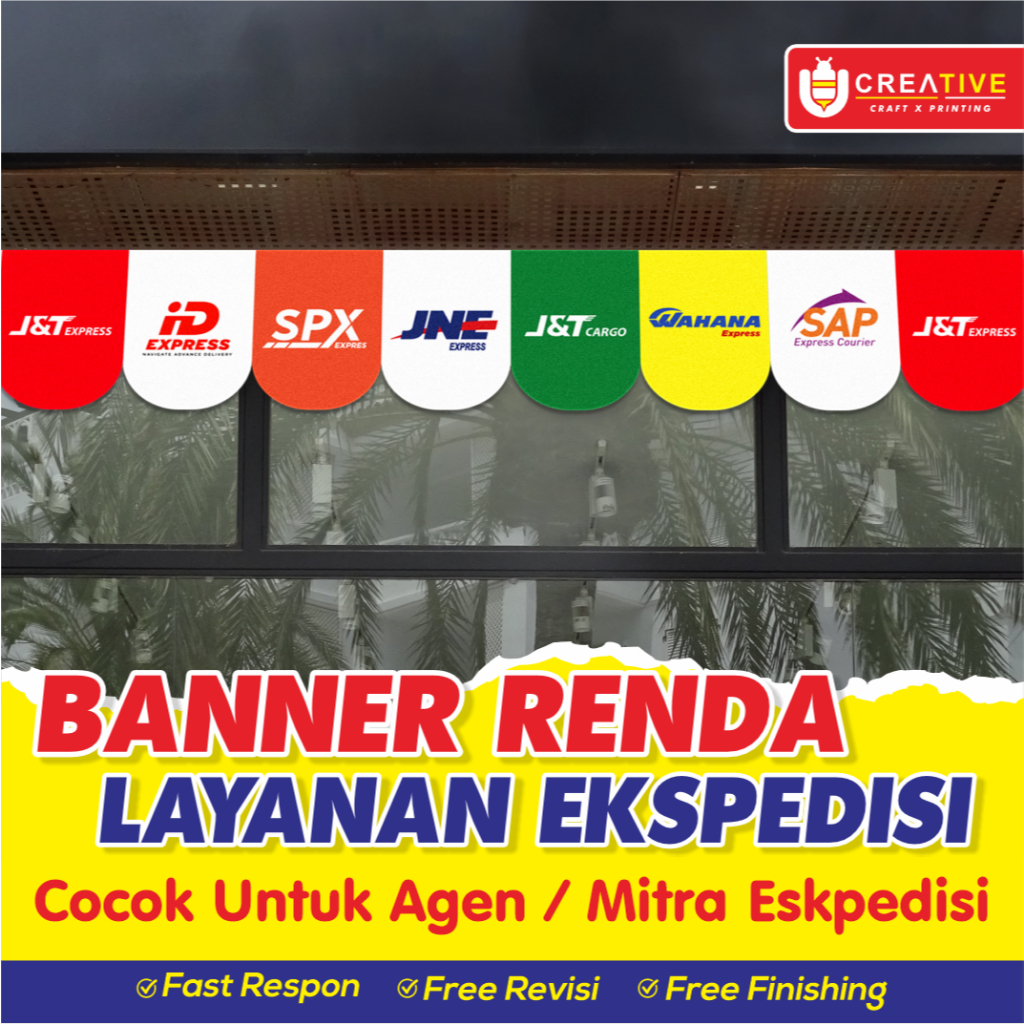 Jual Banner / Spanduk Flag Renda Toko / Konter Agen Mitra Layanan Ekspedisi (Fast Respon, Free ...