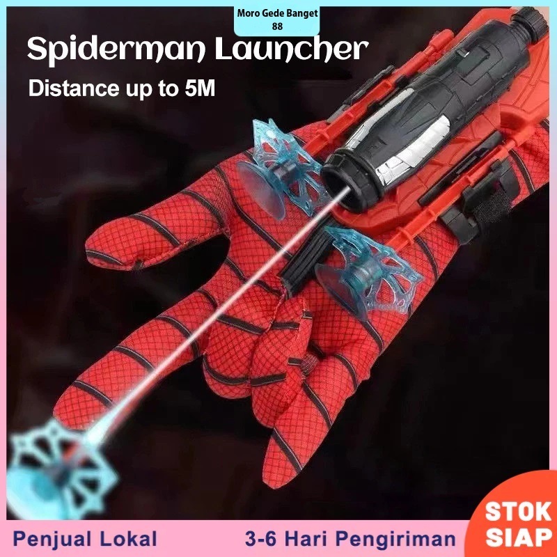 Jual Geetoy Spiderman Peluncur Laba-laba Sarung Tangan Web Set Mainan ...