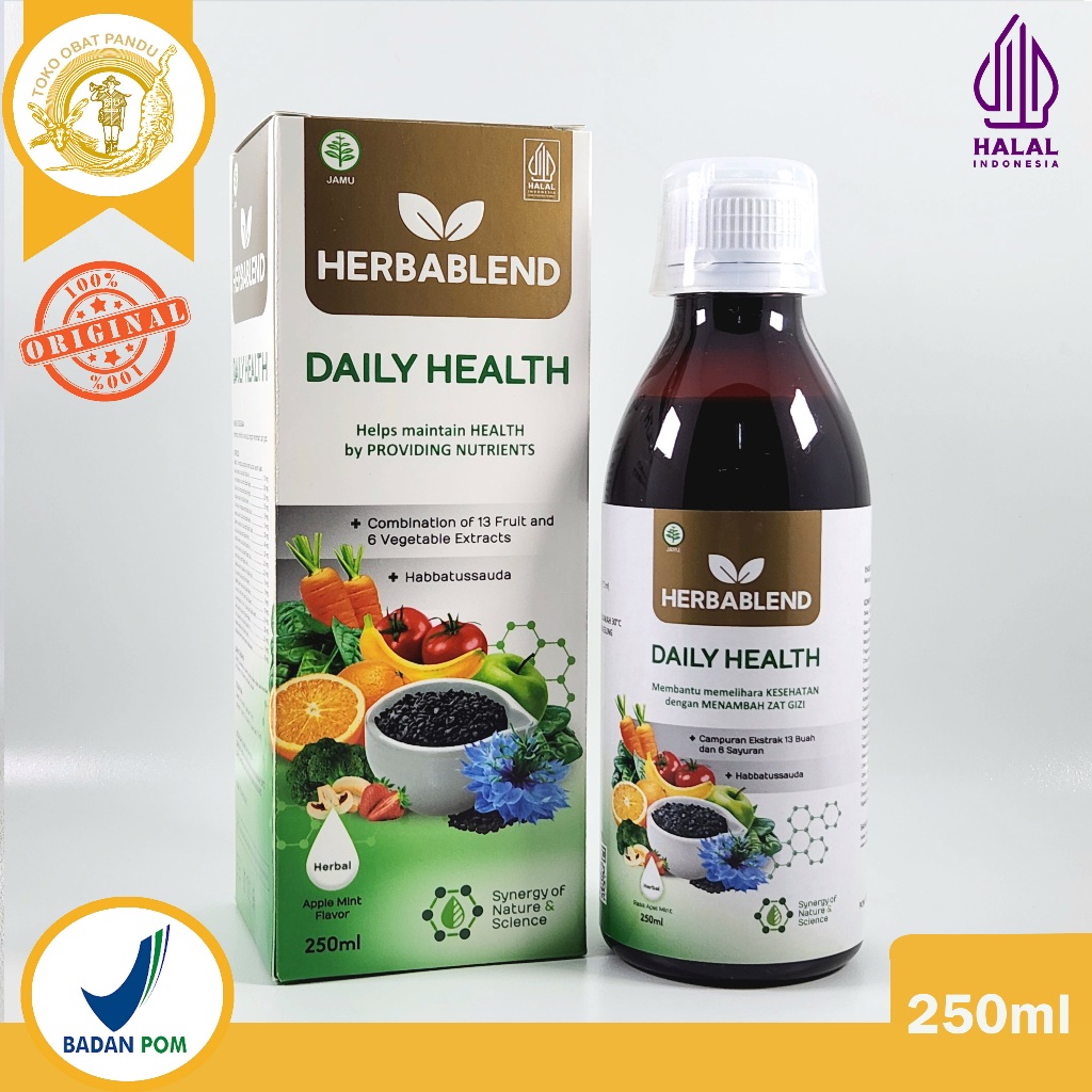 Jual HERBABLEND DAILY HEALTH (250ml) / SUPLEMEN KESEHATAN TUBUH HABBATUSSAUDA | Shopee Indonesia