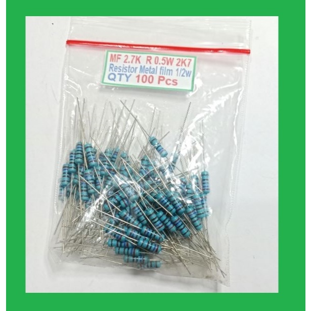 Jual QTY 100 Pcs MF 2.7K R 0.5W 2K7 Resistor Metal film | Shopee Indonesia