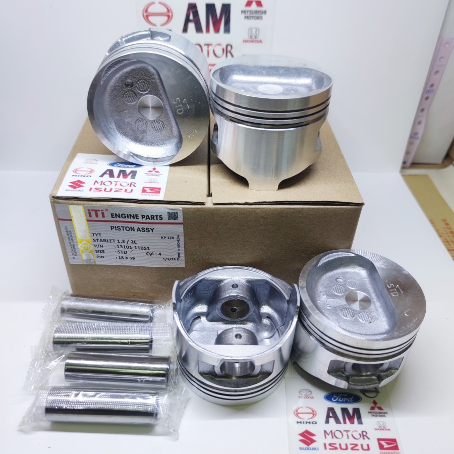 Jual PISTON ASSY ATU SEHER KOMPLIT TOYOTA STARLET 1.3 1300CC 2E ...
