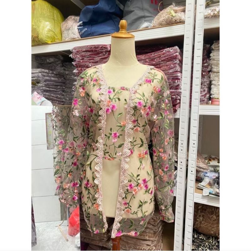 Jual Preloved pribadi masih baru kebaya brukat tile bunga | Shopee ...
