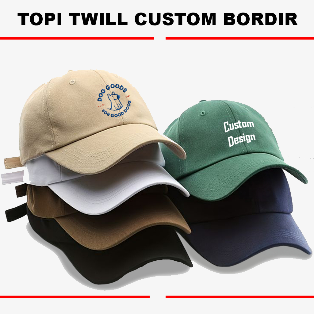 Jual GRATIS PAKAI LOGO Topi CUSTOM Bordir Bahan Twill Custom Nama Logo ...