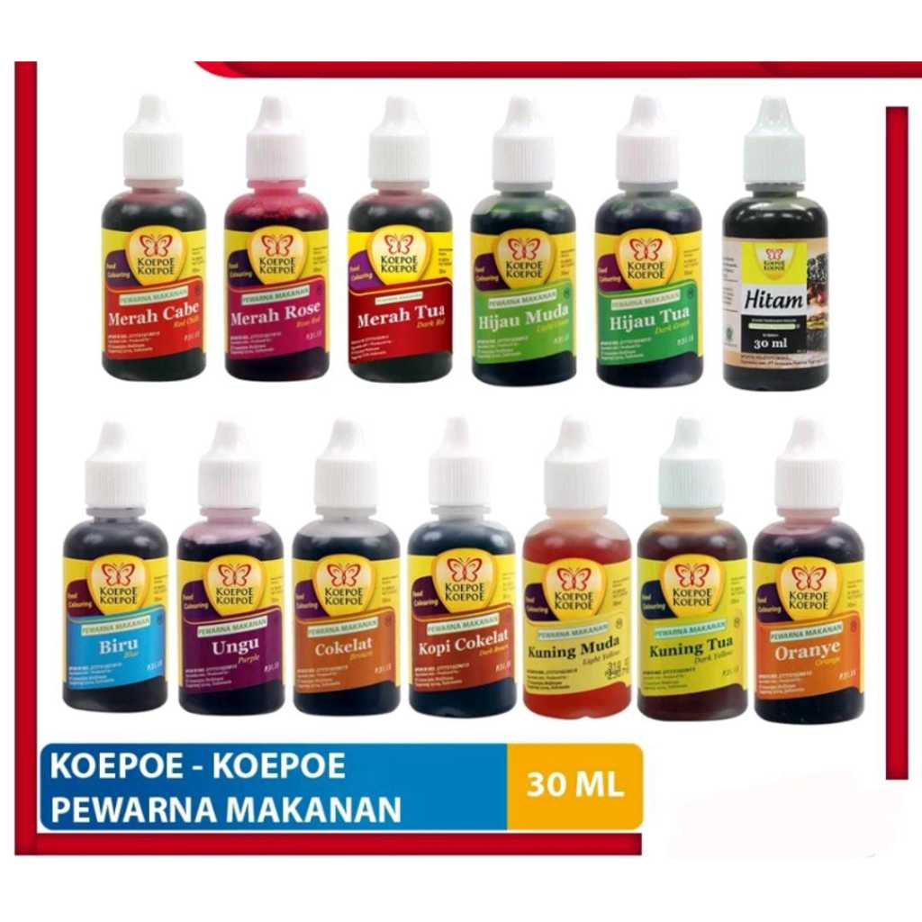Jual KOEPOE KOEPOE PEWARNA MAKANAN 30 ML | HALAL | Shopee Indonesia