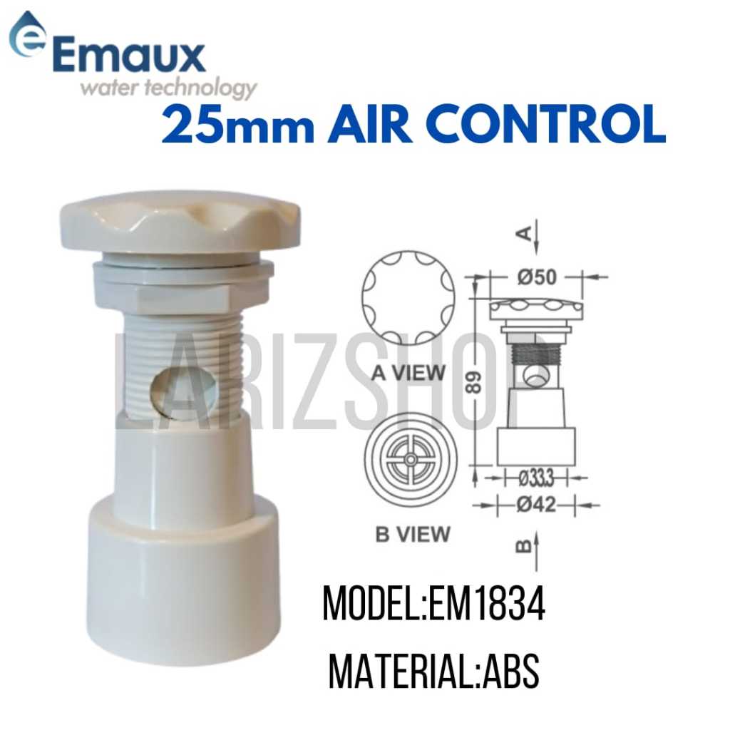 Jual AIR CONTROL EM1834 EMAUX / SPA FITTING EMAUX | Shopee Indonesia