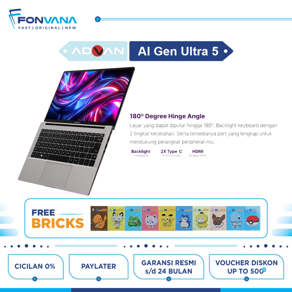 Jual ADVAN Laptop AI Gen ULTRA Prosesor Intel Core Ultra 5 125H 16GB ...