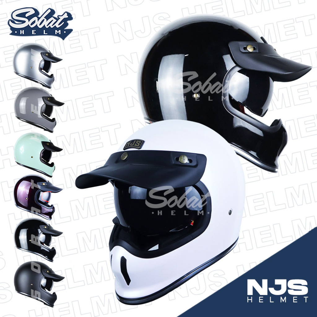 Jual Helm NJS FREEDOM Solid Helm Retro Full Face SNI | Shopee Indonesia