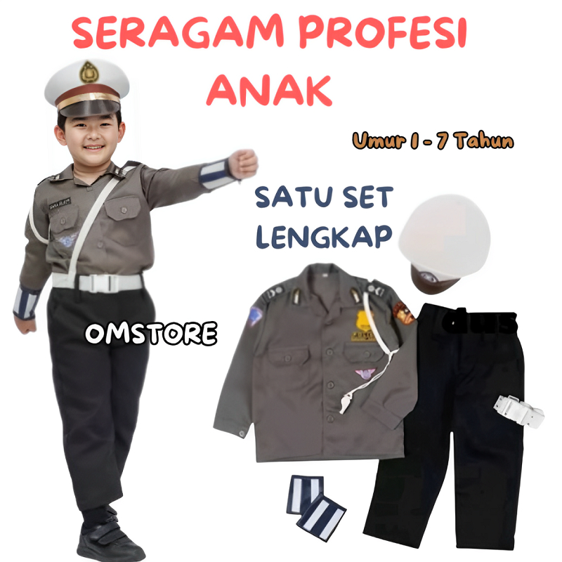 Jual Baju Seragam Profesi Anak Polantas Kostum Polisi Lalu Lintas Cilik ...