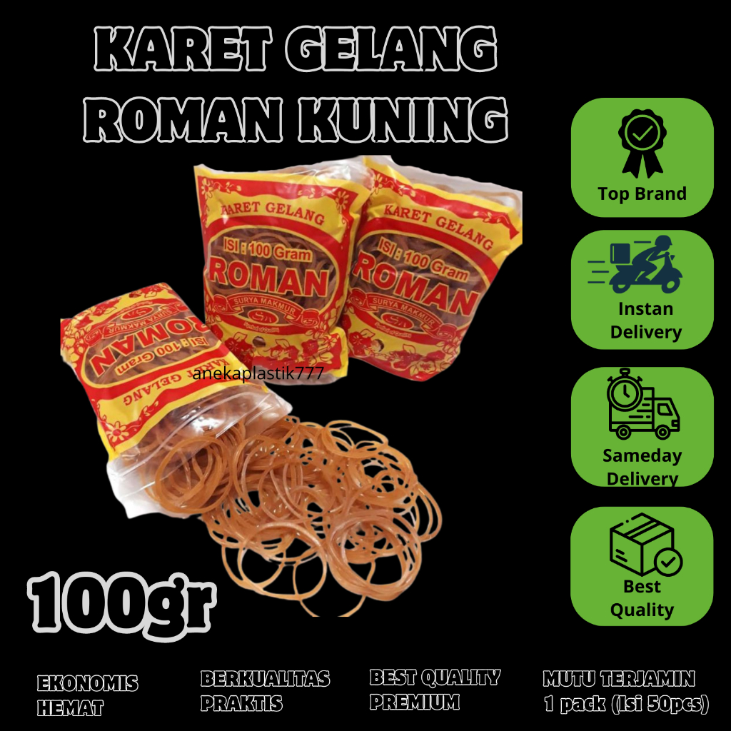 Jual KARET GELANG ROMAN KUNING @ 100GRAM HARGA MURAH KARET DAPUR ...