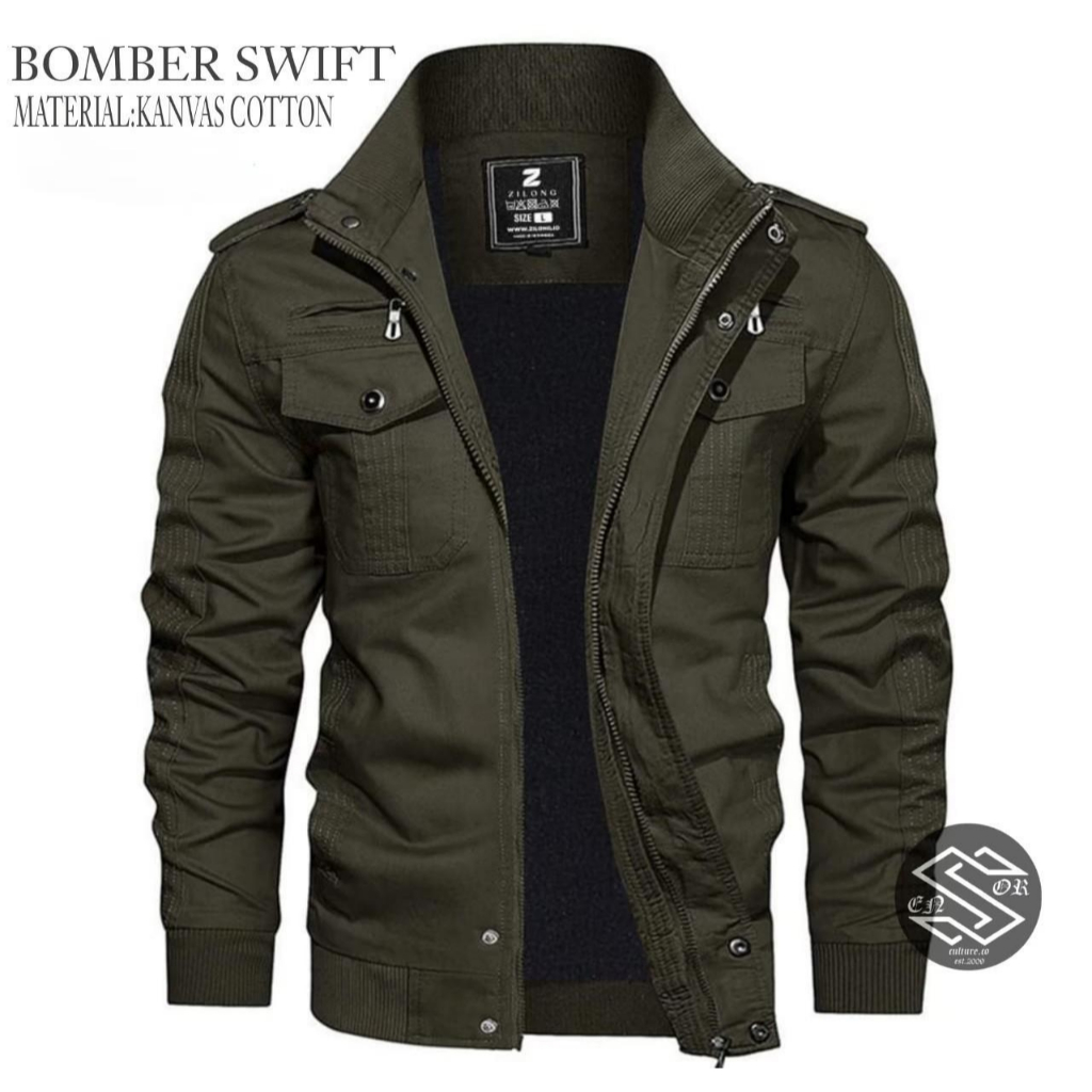 Jual Jaket Pria Keren / Jaket Bomber Swiff SENSOR / Jaket Bomber Kanvas ...