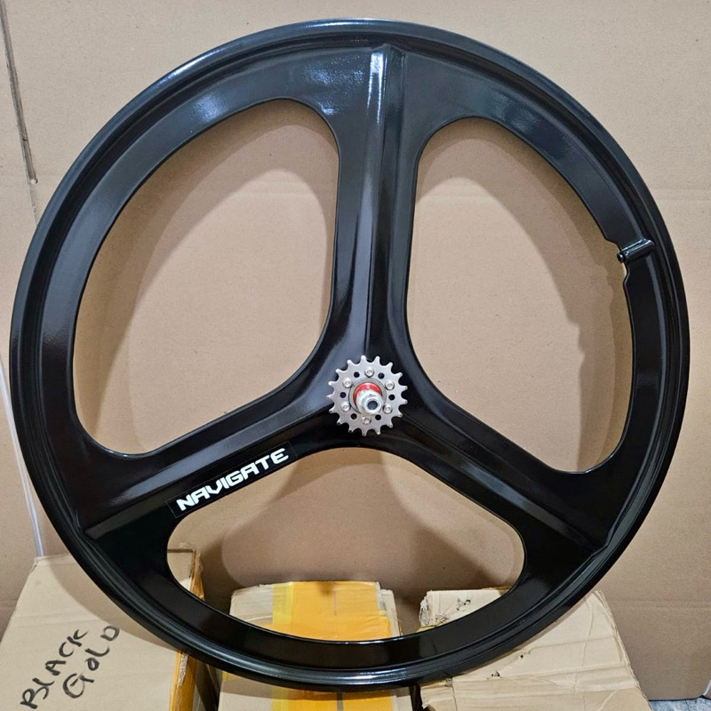 Jual Wheelset Belakang Trispoke Navigate Warna Hitam Glossy Bahan ...