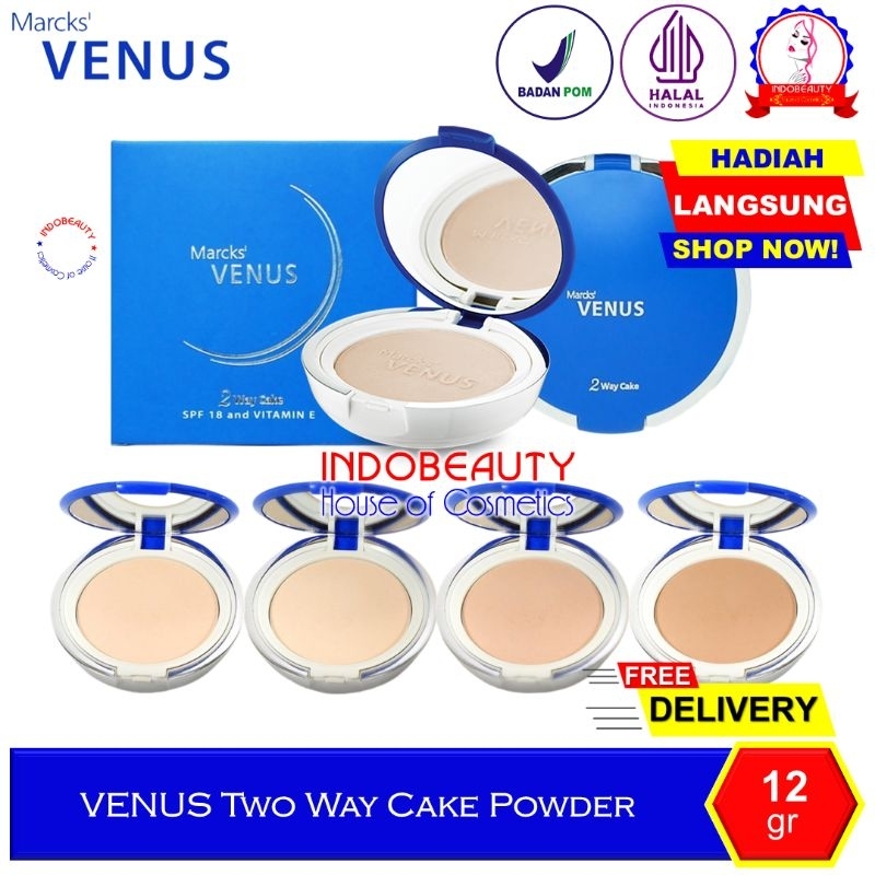Jual MARCKS VENUS Two Way Cake Bedak Padat Foundation Full Case Kaca ...